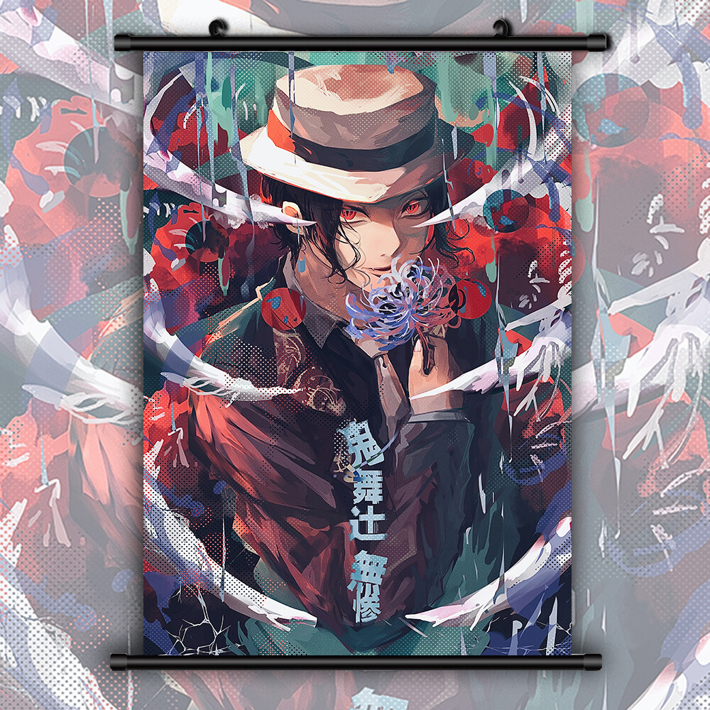 Demon Slayer Kibutsuji Muzan Banner Wall Poster Scroll Home Decor | eBay UK