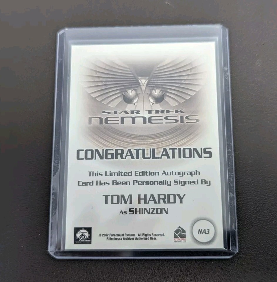 2002 Star Trek Nemesis NA3 Tom Hardy as Shinzon Autograph Auto Card | eBay