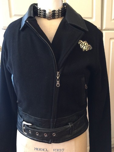 Harley Davidson Wool And leather MC Jacket With Heavy… - Gem