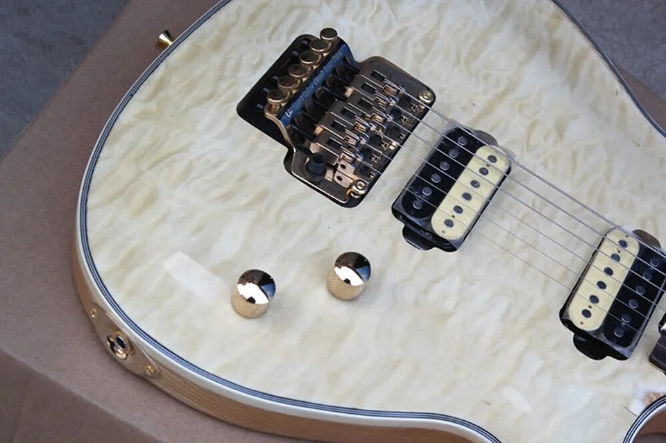 Natural Wood Color Electric Guitar ASH Body,Quilted Maple Veneer High ...