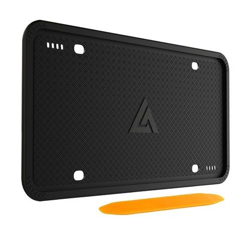 Aujen Silicone License Plate Frames, 1 Pack Universal US Car Black ...