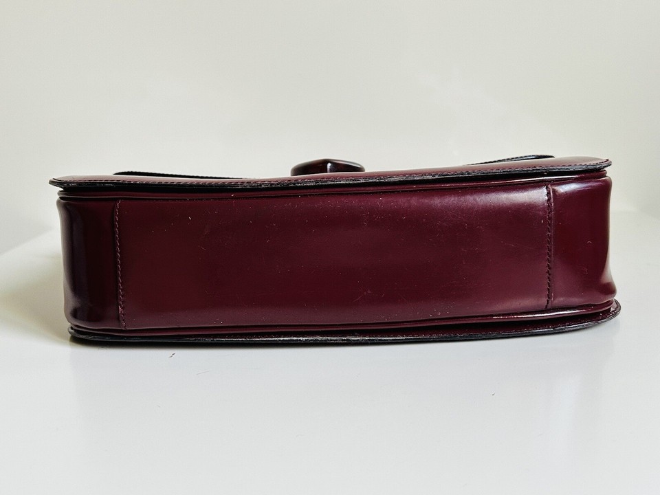 Moschino Crossbody Bag 1990 Vintage Patent Leather Burgundy Red Turtle ...
