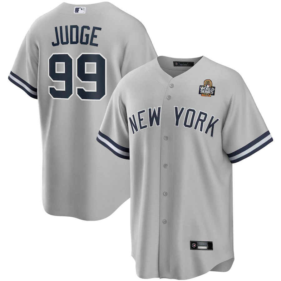 Men's New York Yankees #99 Aaron Judge Stitched World Series Baseball ...