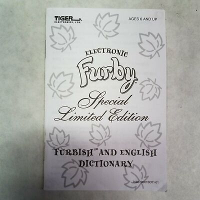 Electronic Furby Special Limited Edition Furbish And English Dictionary ...