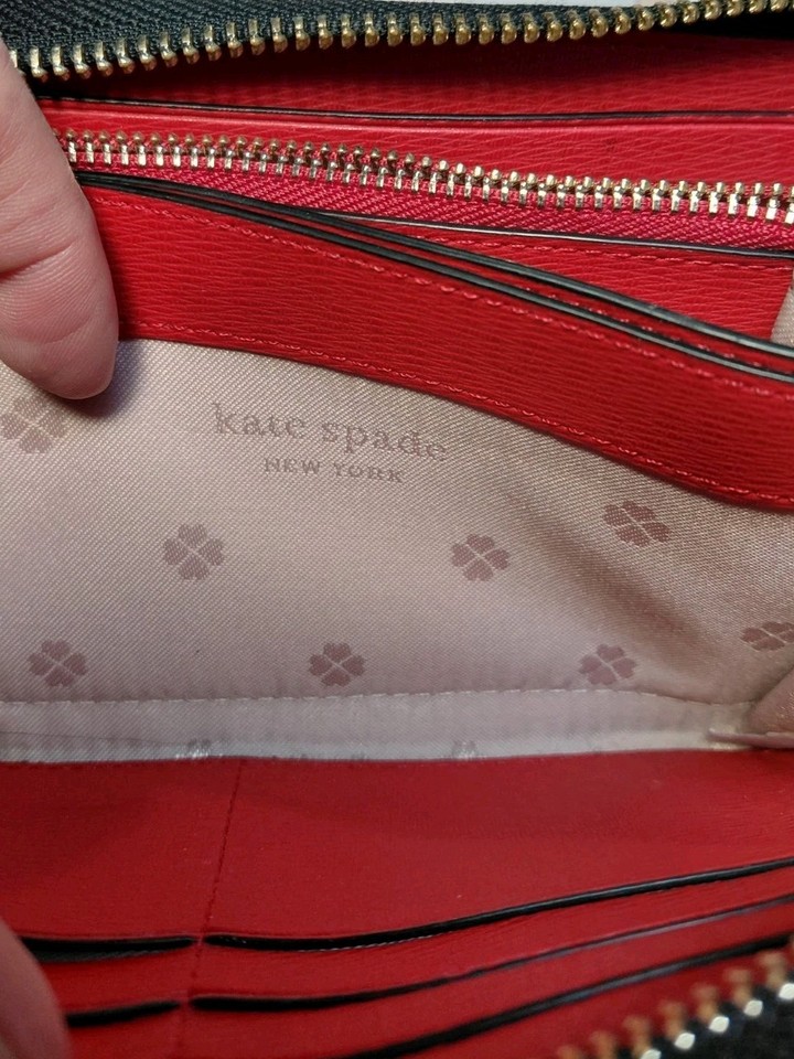 Kate Spade Celebration Hearts Printed Large Continental Wallet Black ...