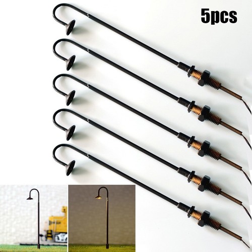 Pack of 5 LED Street Light Model Train Path Lamp Post HO/OO Scale ...