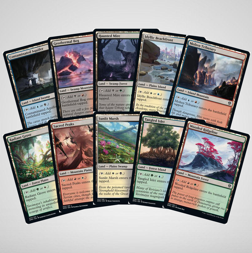 10x TYPED Dual Lands Dominaria United Full Set of 2-Color MTG Magic | eBay
