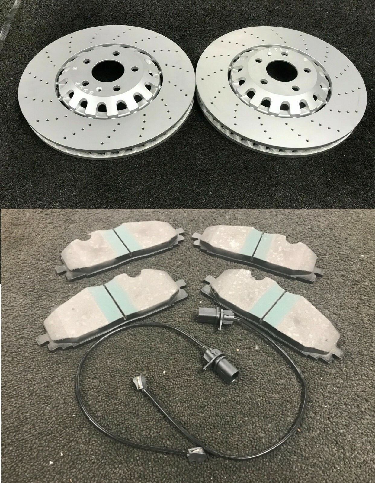 FOR AUDI S4 S5 A6 A7 A8 Q7 Q8 SQ5 S7 FRONT REAR BRAKE PADS DISC CROSS ...