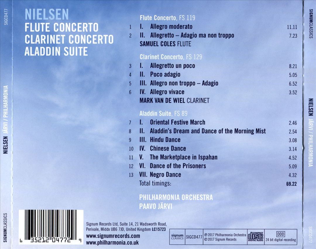 PHILHARMONIA ORCHESTRA/SAMUEL COLES/MARK VAN DE WIEL/PAAVO JÄRVI ...