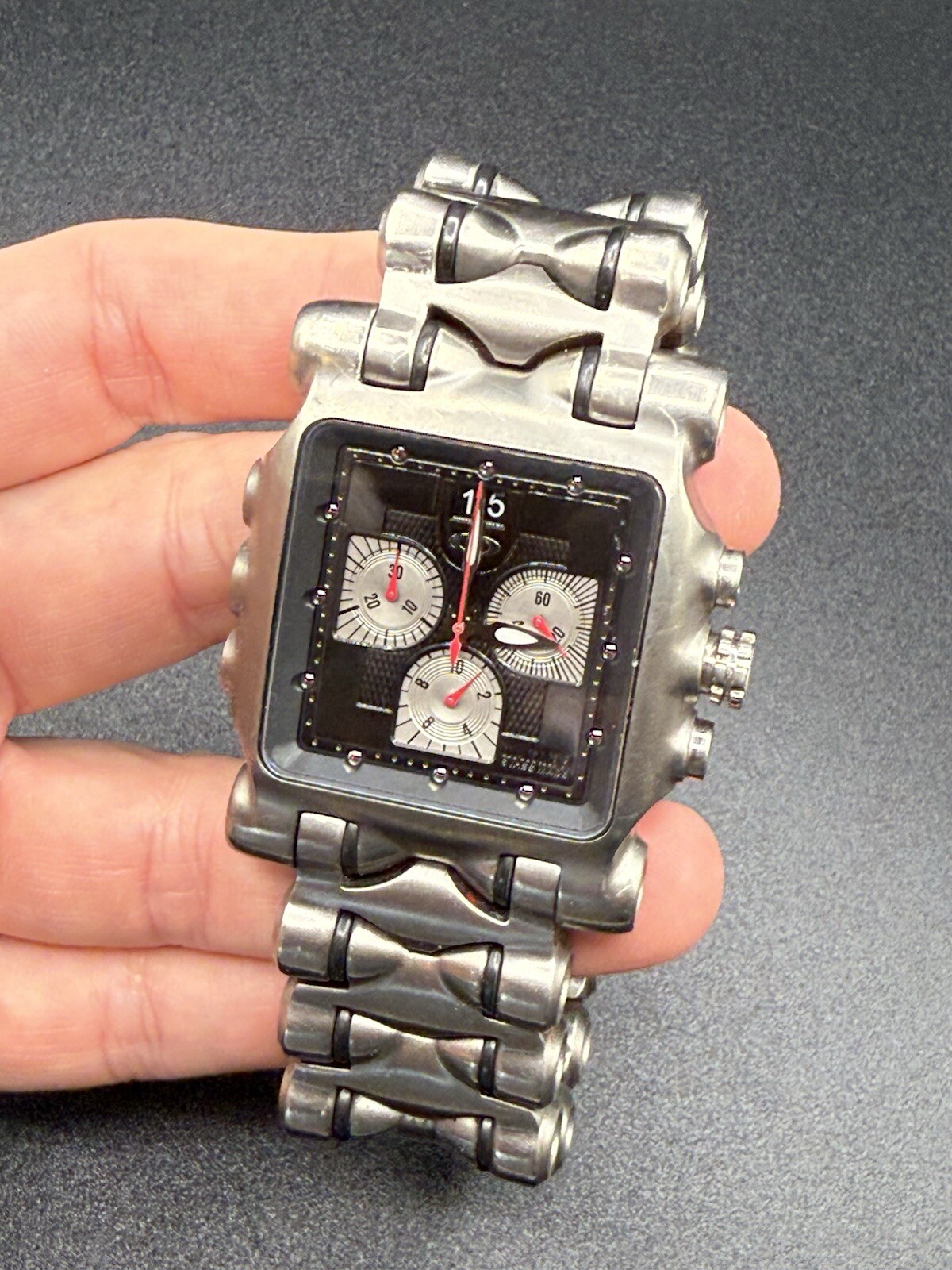 Oakley Minute Machine Titanium Black Silver Subdials Watch | eBay