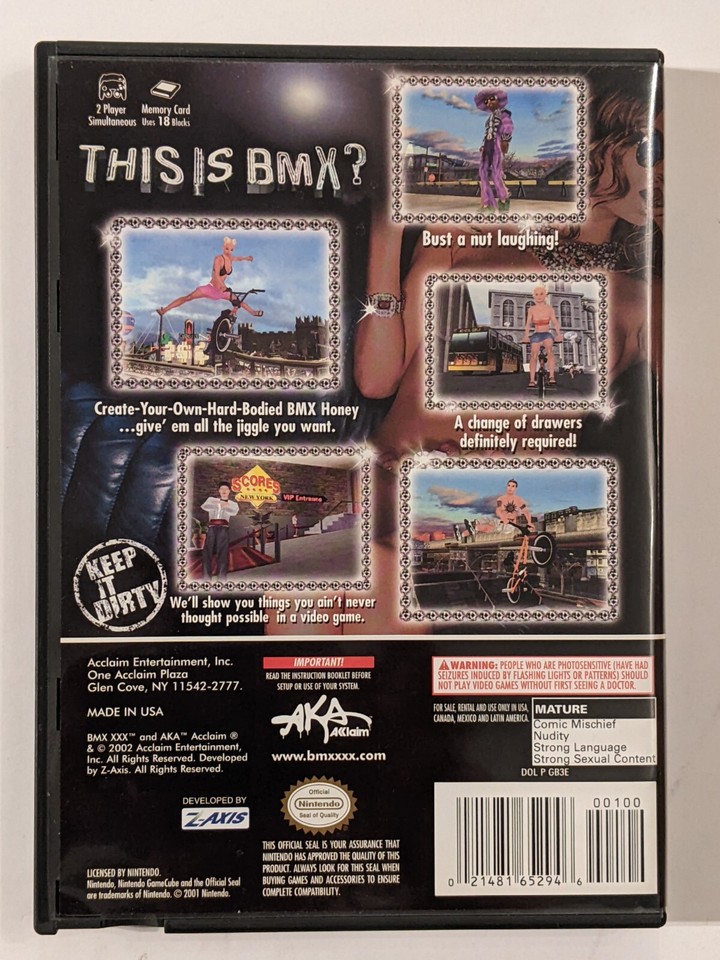 BMX XXX (Nintendo GameCube) -- Acclaim -- Classic Sports Game ...