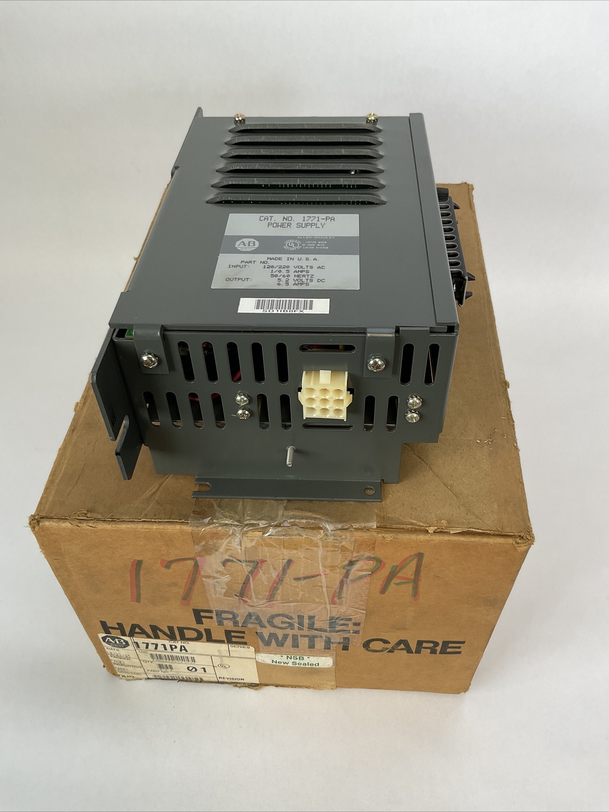 ALLEN BRADLEY 1771-PA POWER SUPPLY OUTPUT 5.2VDC 6.5A INPUT 120/220VAC ...