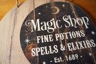 Vintage Style Magic Shop Sign Primitive Wood Retro Moon Halloween Home ...
