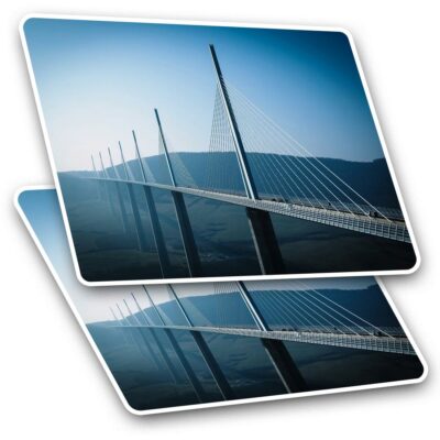2 x Rectangle Stickers 7.5 cm - Millau Viaduct France Bridge Cool Gift ...