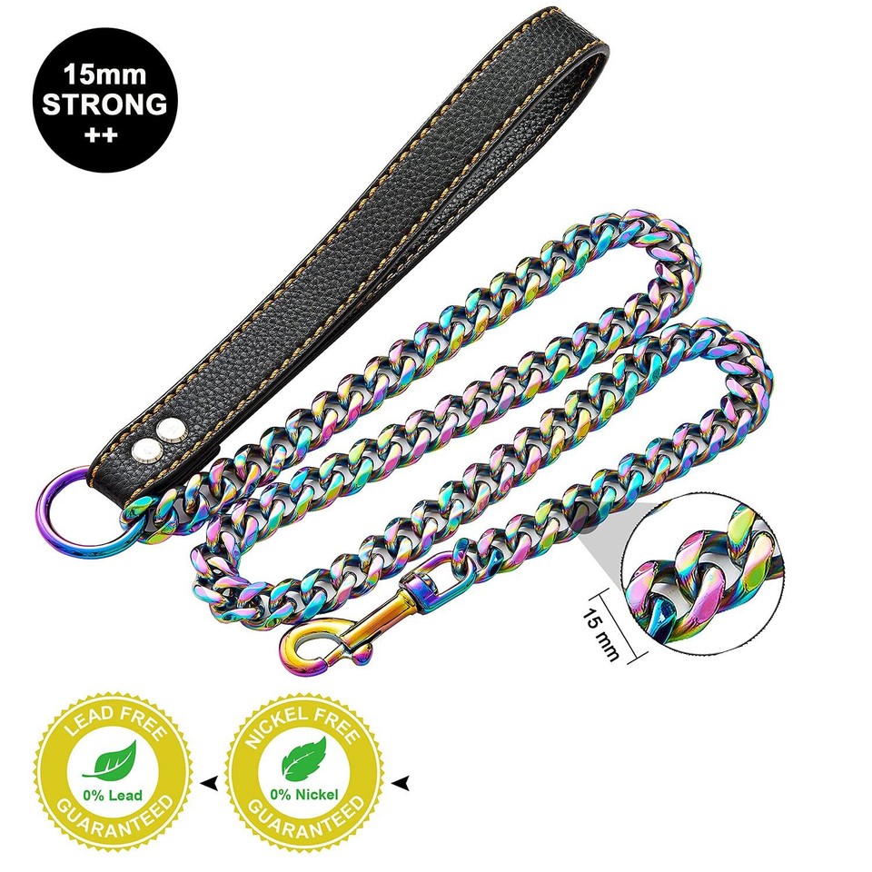 Chain Leash for medium Large Dogs Metal Chain Leash Chew Proof Heavy ...