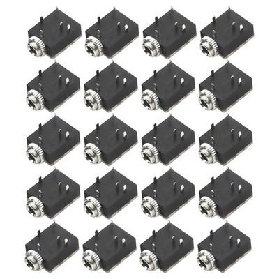 20 Pcs 5 Pin 3.5mm Audio Mono Jack Socket PCB Panel Mount for Headphone ...