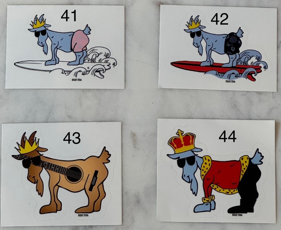 GOAT USA Stickers - Pick your chosen GOAT! (48 choices) New, rare ...
