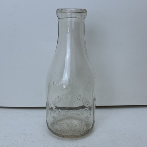 Quart Embossed Milk Bottle GA Schultz Richmond Dairy RICHMOND MICHIGAN ...