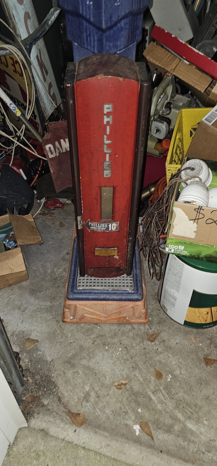 Vintage Phillies Cigar Vending Machine Tobacco Cigarette Coin Operated ...
