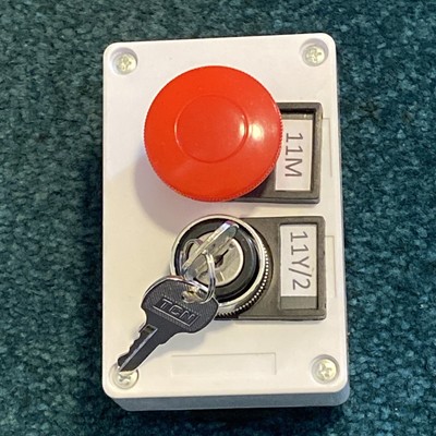 uxcell Lock Key Button On/off Switch Red Mushroom Push Button Station ...