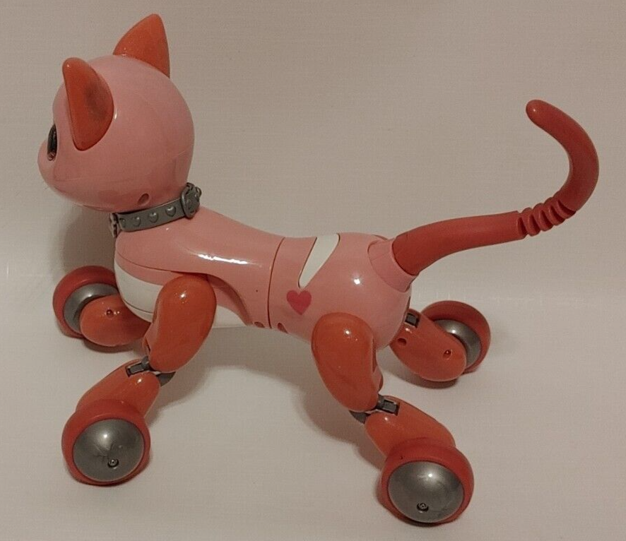 RARE Spin Master Zoomer Kitty PINK Cat Interactive Robot Cat Charger ...