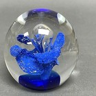 Pier 1 Imports Clear Blue Glass Paperweight Paper Holder 2 5/8" High | eBay