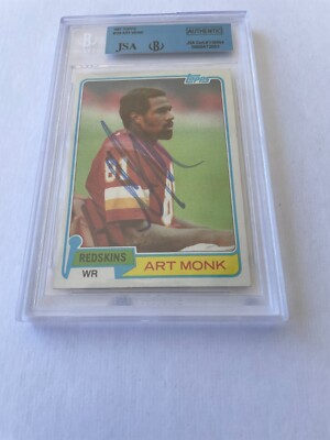 Art Monk Signed 1981 Topps Rookie Card Football HOF JSA Auth & Beckett ...