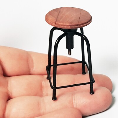 1:12 Miniature Swivel Rotating Stool dollhouse room kitchen bar ...