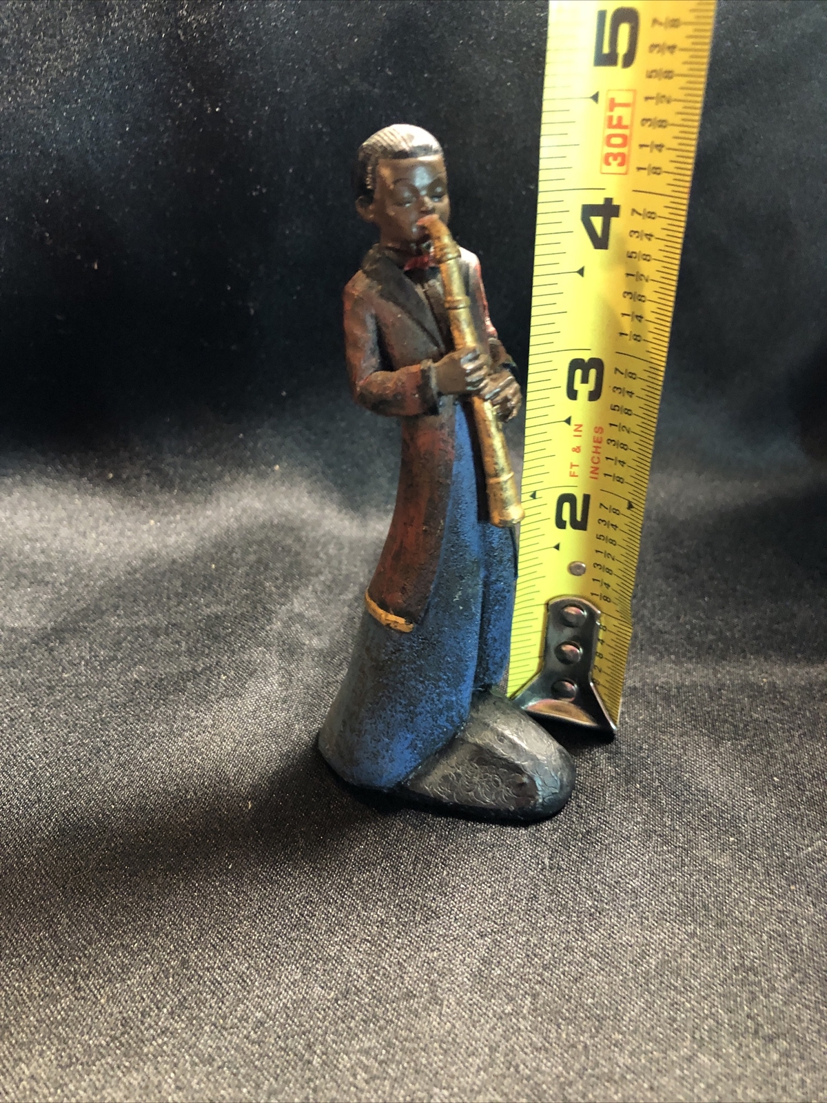 African American Resin Jazz Musician Figurine Saxophone Player Statue ...