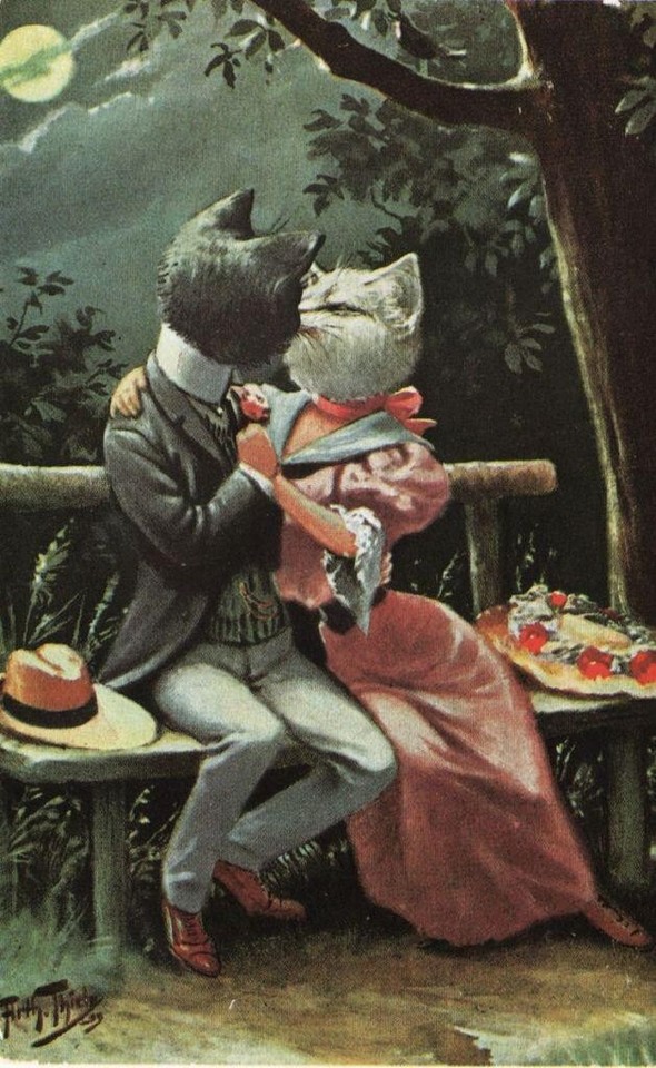 Arthur Thiele Lover Cats 1900 – Anthropomorphic Feline Romantic ...