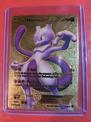 🟣Mewtwo🟣 EX 98/99 Next Destinies Gold Foil FanArt Pokemon Card HP 170 ...