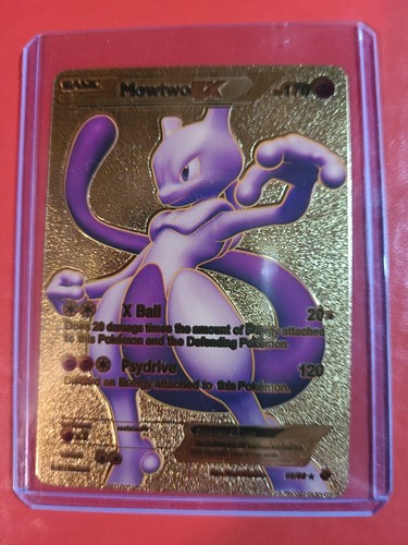🟣Mewtwo🟣 EX 98/99 Next Destinies Gold Foil FanArt Pokemon Card HP 170 ...