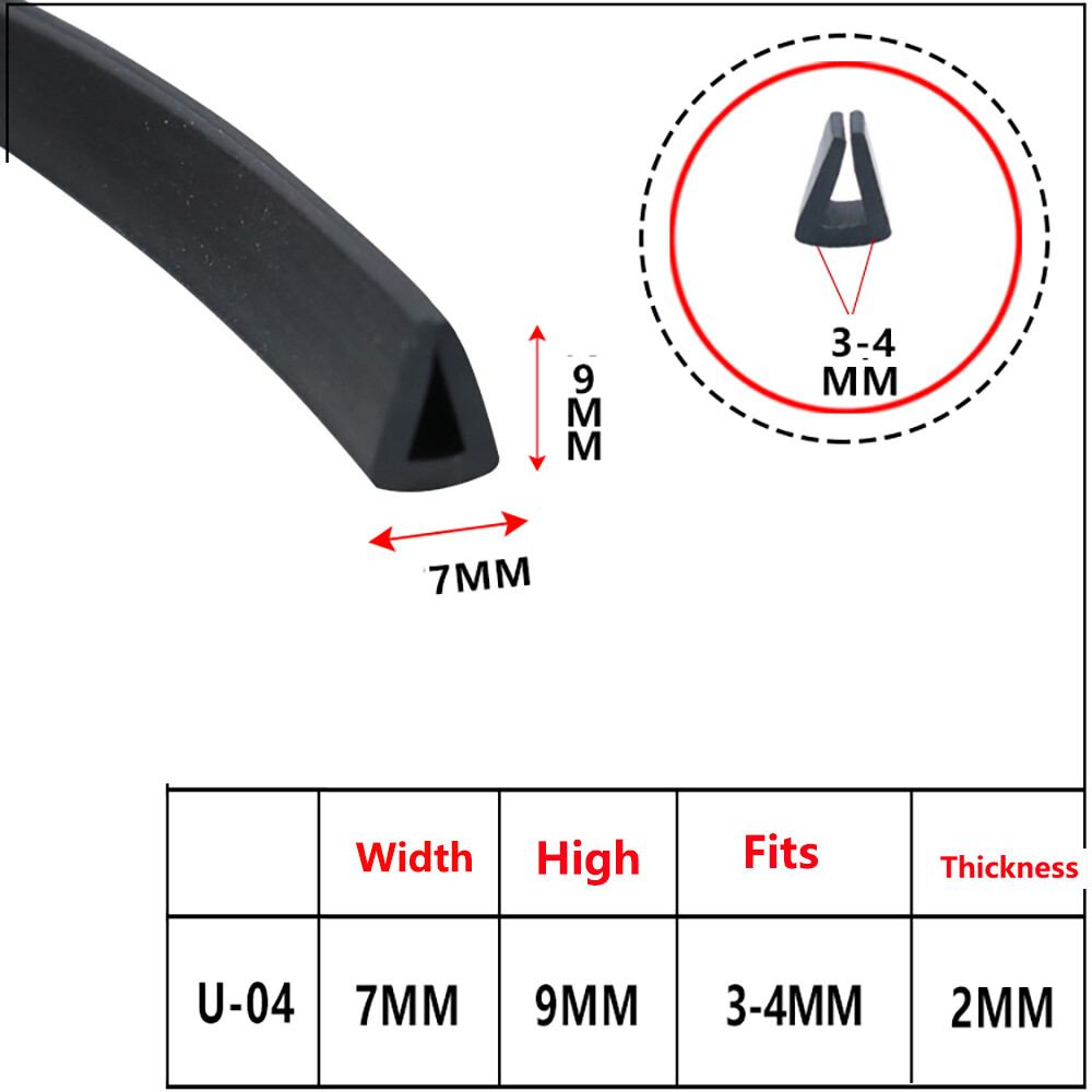 0.5mm-41mm Rubber U Shape Guard Edging Trim Seal Strip Door Table Edge ...