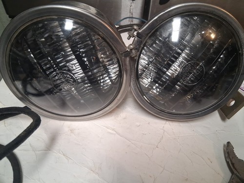 Pair VTG PER LUX 200T Stainless Lights Tested Louvered Driving Rat Rod ...