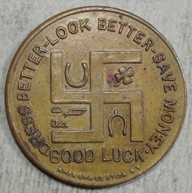 Good Luck Token, Union Clothing Co. Auburn, NY, Swastika 0205-04 | eBay