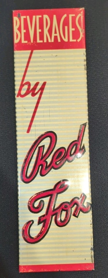 Rare Red Fox Beverages Beer Ale Door Push Metal Tin Sign 1940s Virginia ...