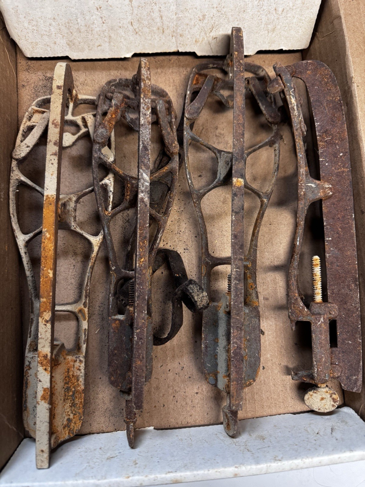 Antique metal Ice skates Two Pair | eBay