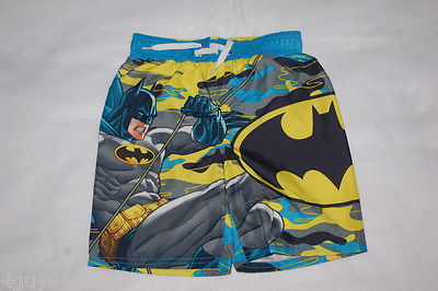 Boys Swim Trunks BATMAN & LOGO Blue Yellow Gray Black Shorts SIZE 4 | eBay