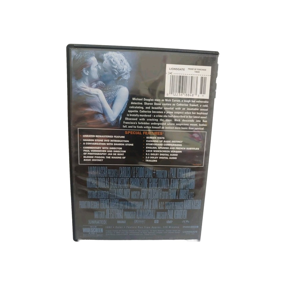 Basic Instinct DVD 1992 Unrated Director’s Cut WS NR 128 Mins. Michael ...
