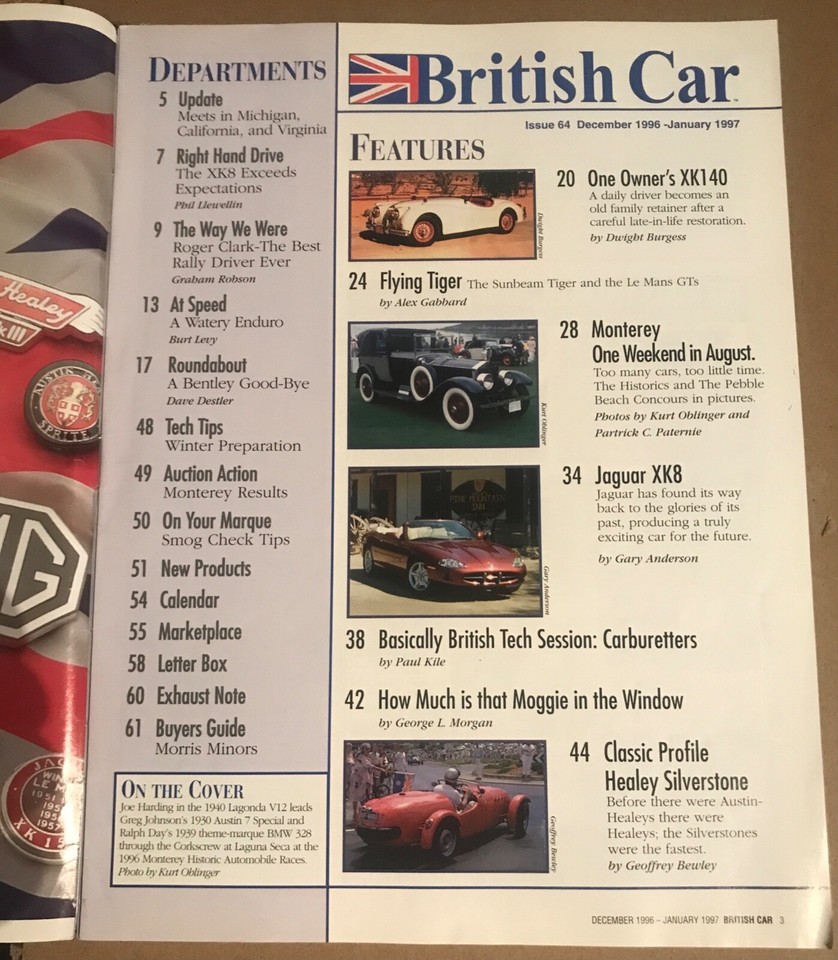 British Car Magazine December 1996 January 1997 Healey, Sunbeam Tiger ...