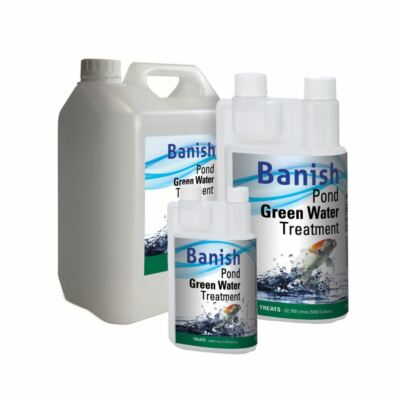 BANISH POND GREEN WATER TREATMENT REMOVE ALGAE GROWTH TREAT CONTROL KOI ...