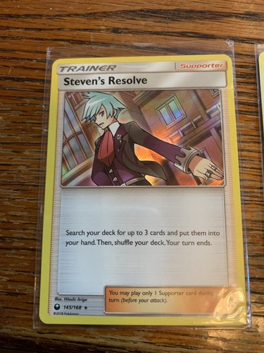 Steven's Resolve 145/168 Holo Rare Sun & Moon Celestial Storm Pokemon ...