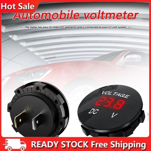 DC 5V-48V Mini Round LED Digital Voltmeter Tester Monitor Voltage Gauge ...
