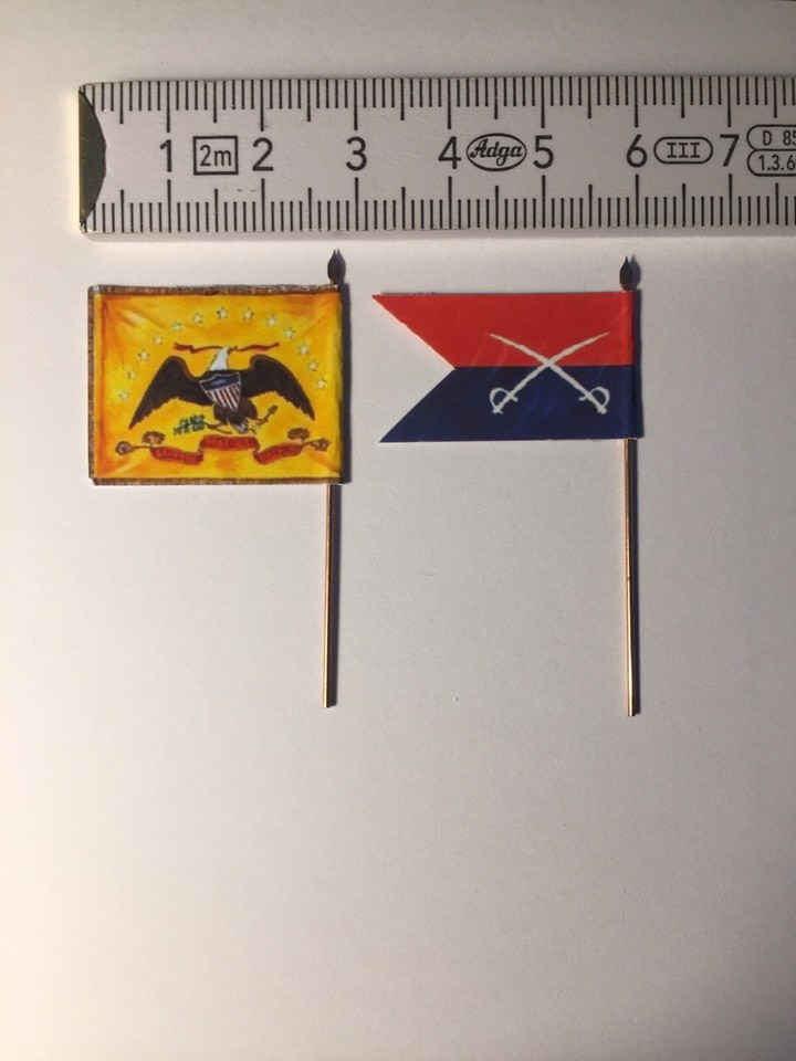 1302) 2x 28mm 7th US Cavalry Regimental Flag & Guidon Little Bighorn ...