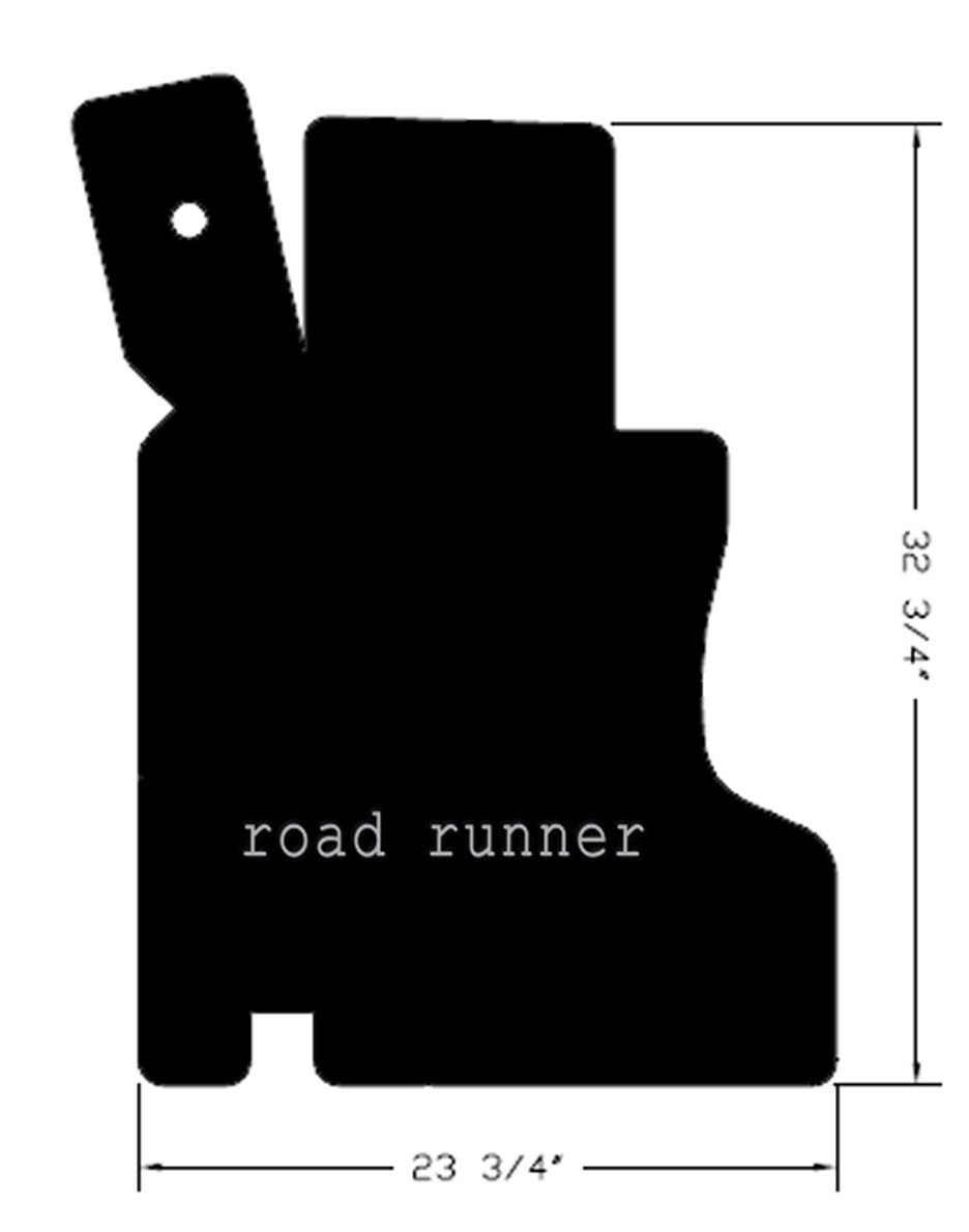New 1968-1970 Plymouth Road Runner Black Floor Mats Silver Embroidered ...