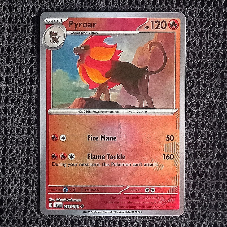 ️ Pyroar 016/131 Pokeball Reverse Holo Pokemon Prismatic Rare Poké TCG ...