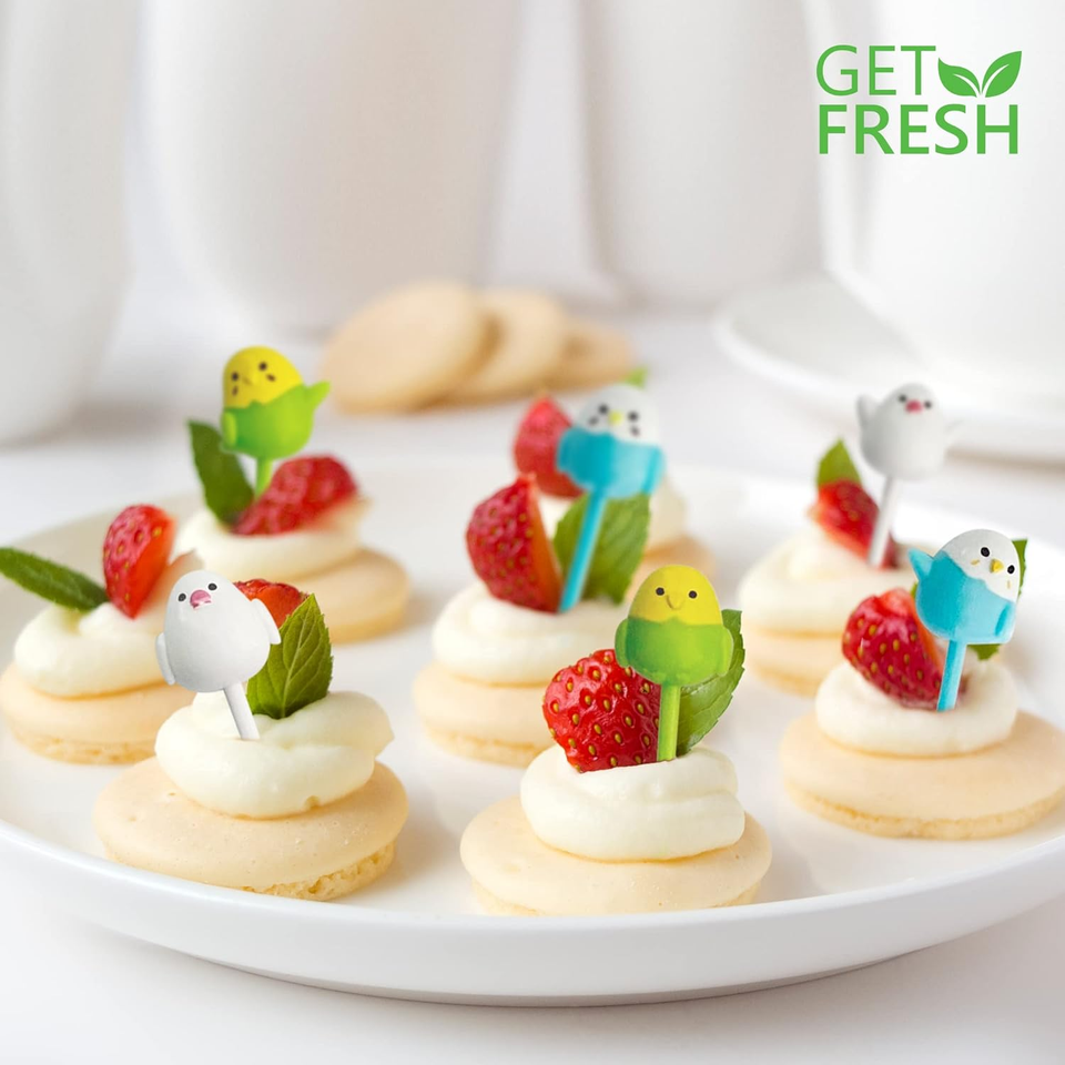 Animal Food Picks for Kids – 18-Pcs Cute Bird Fruit Food Picks Set for ...