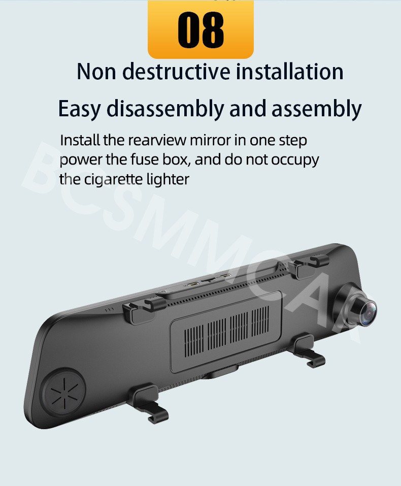 Dash Cam 4 Lens Car DVR 4K 360° Rearview Mirror Recorder WIFI ADAS ...