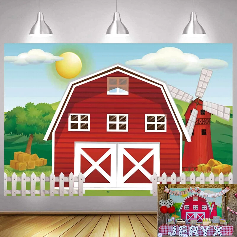 Barn With Animals Background