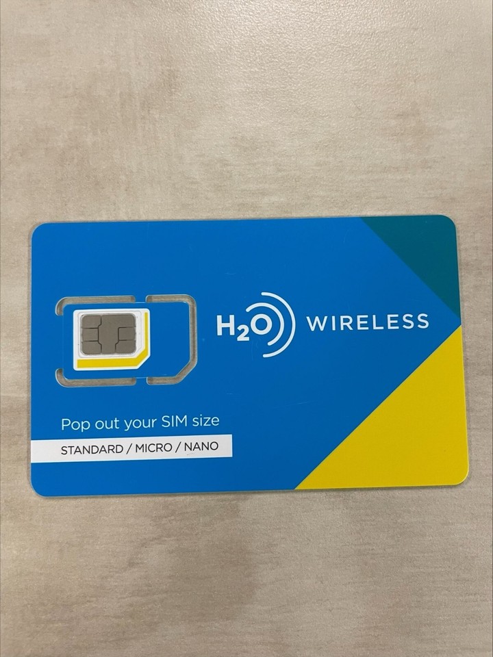 H2O Wireless Sim Card, w/ $30 plan included - 10GB Data, Unlimited Talk ...